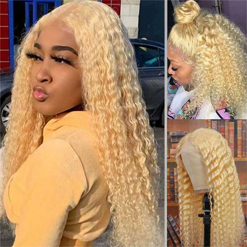 Moonhair 613 Blonde Transparent Lace Front Wigs 13*4 Frontal Brazilian ...